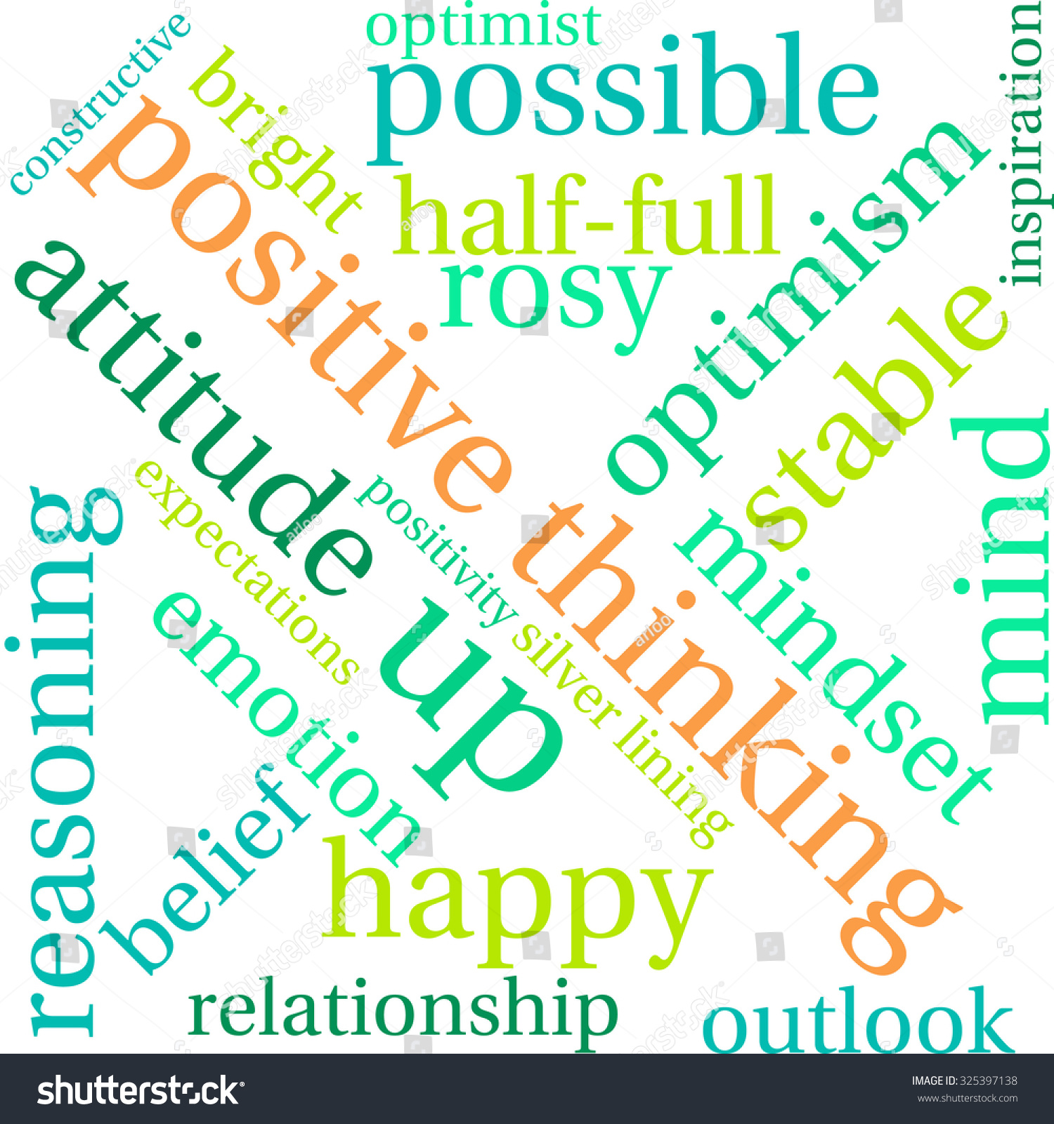 Positive Thinking Word Cloud On White Stock Vector (Royalty Free ...