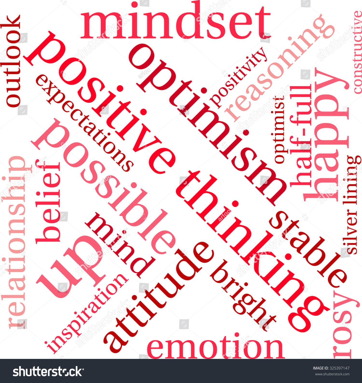 Positive Thinking Word Cloud On White Stock Vector (Royalty Free ...