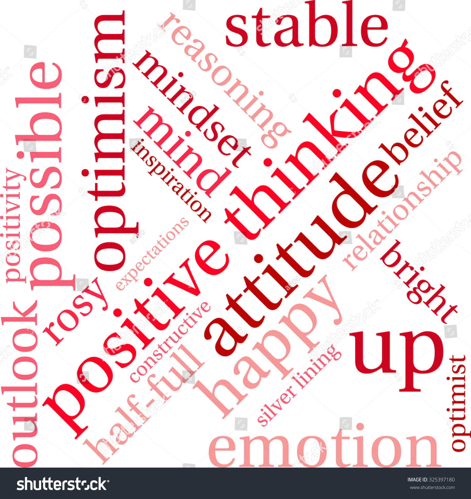 Positive Thinking Word Cloud On White Stock Vector (Royalty Free ...