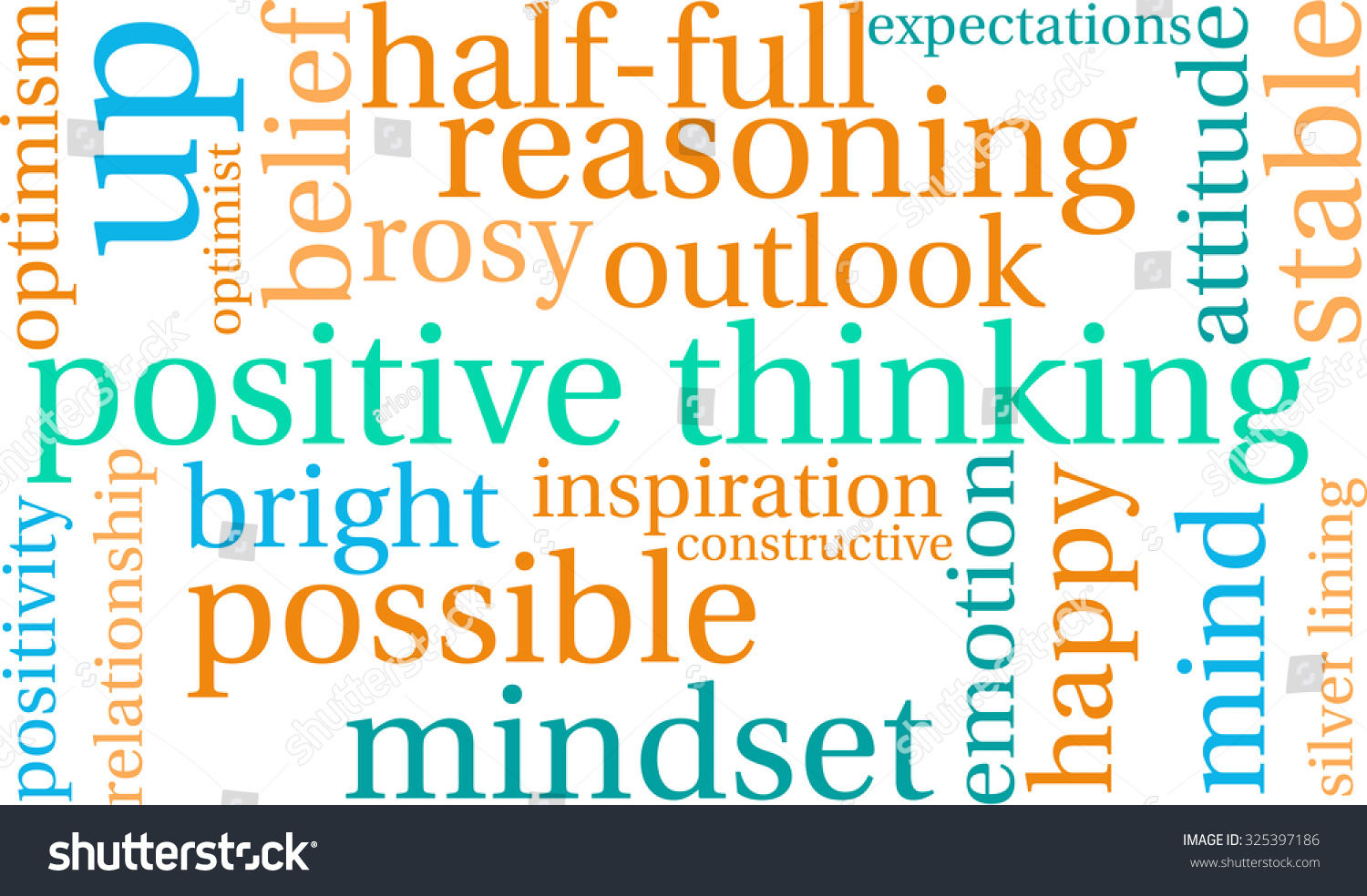 Positive Thinking Word Cloud On White Stock Vector (Royalty Free ...