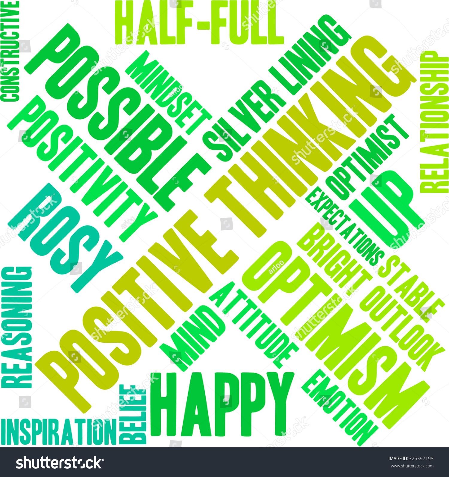 Positive Thinking Word Cloud On White Stock Vector (Royalty Free ...
