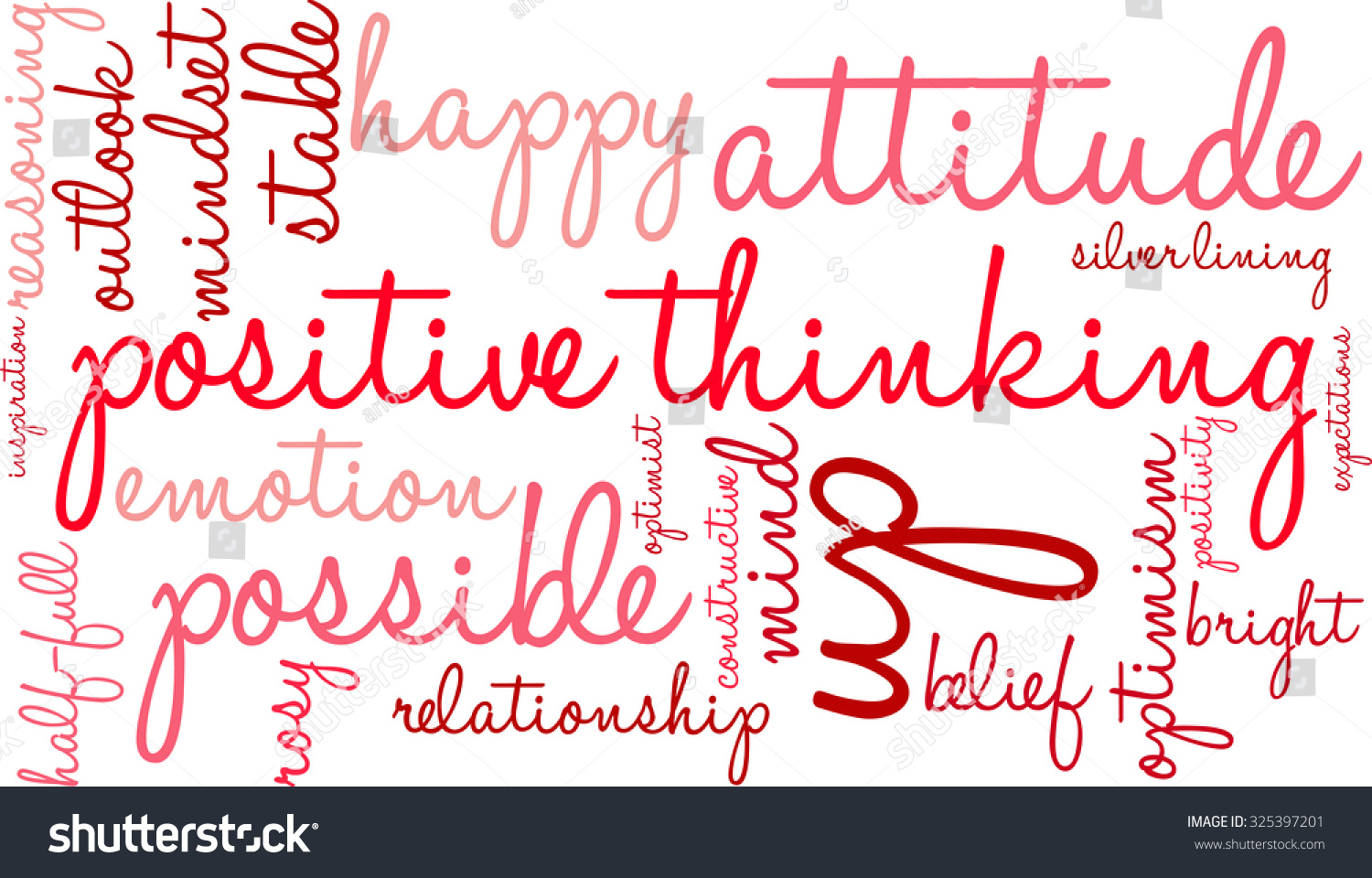 Positive Thinking Word Cloud On White Stock Vector (Royalty Free ...