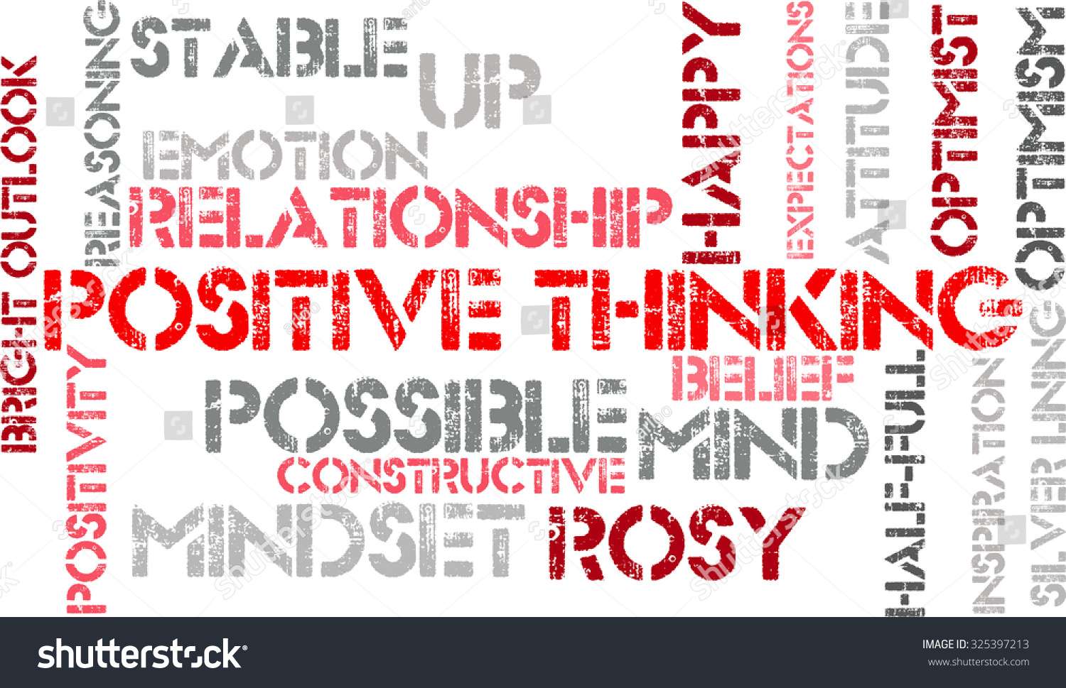 Positive Thinking Word Cloud On White Stock Vector (Royalty Free ...