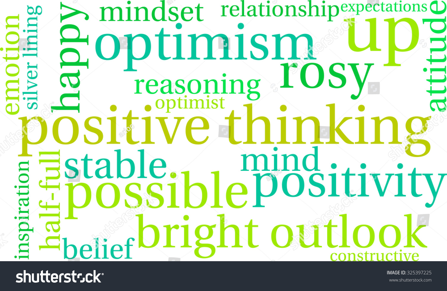 Positive Thinking Word Cloud On White Stock Vector (Royalty Free ...