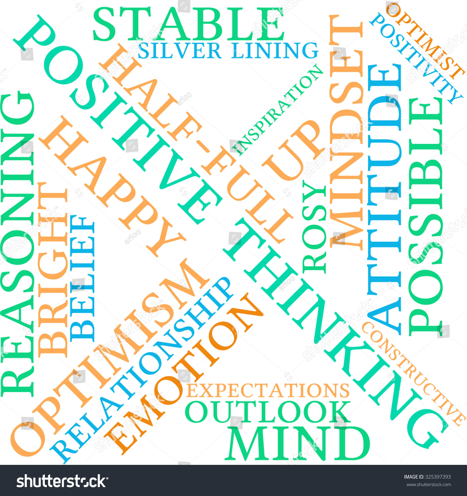 Positive Thinking Word Cloud On White Stock Vector (Royalty Free ...