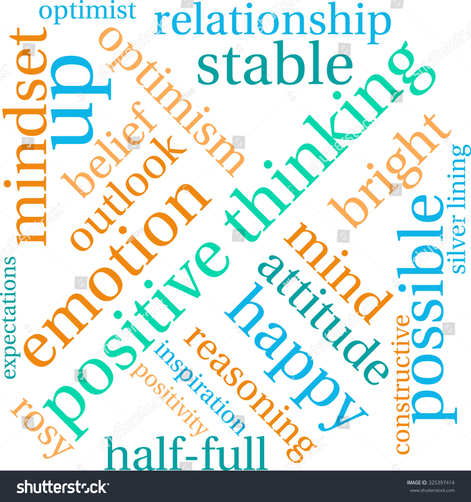 Positive Thinking Word Cloud On White Stock Vector (Royalty Free ...