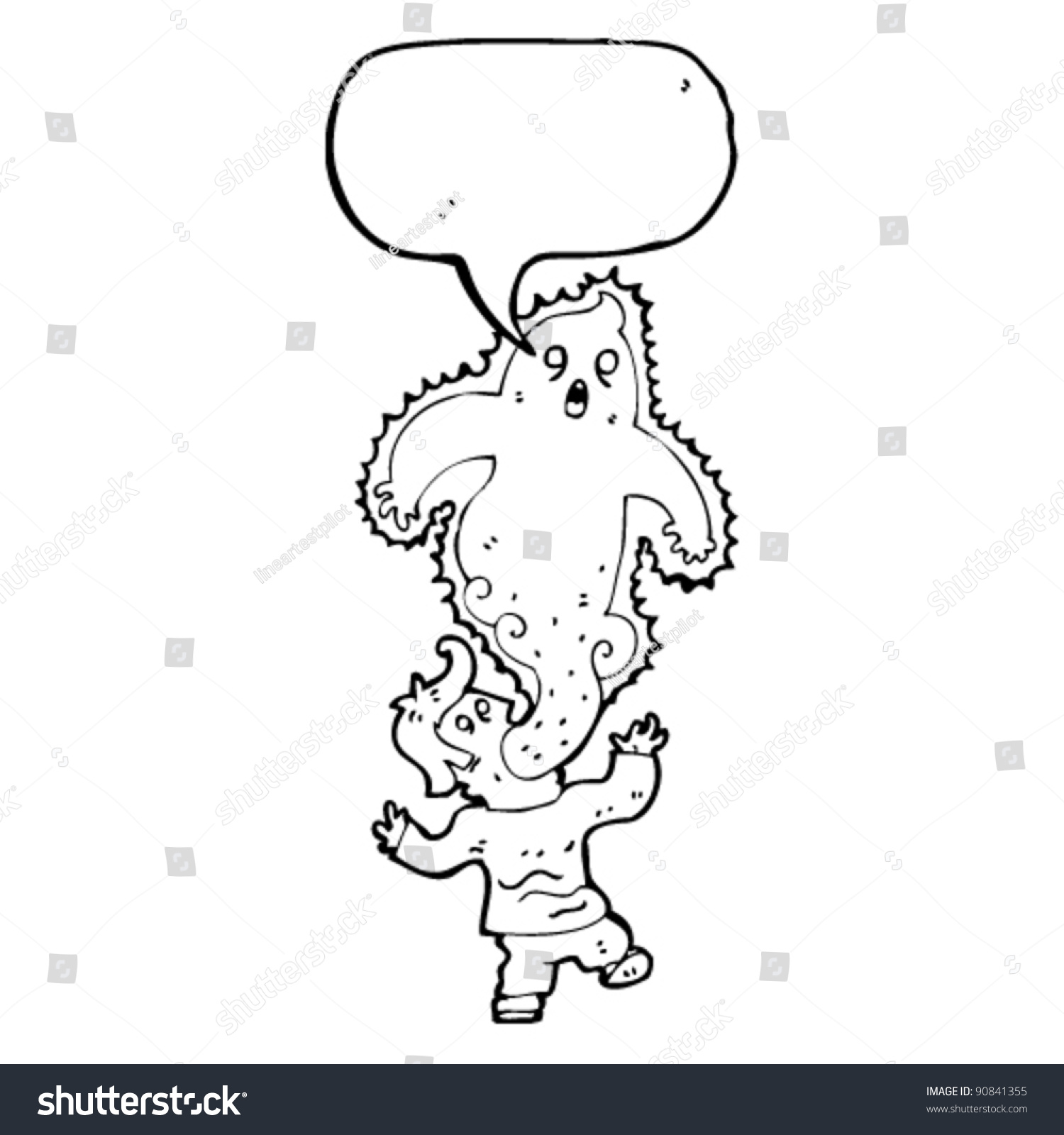 Possessed By Ghost Cartoon Stock Vector (Royalty Free) 90841355