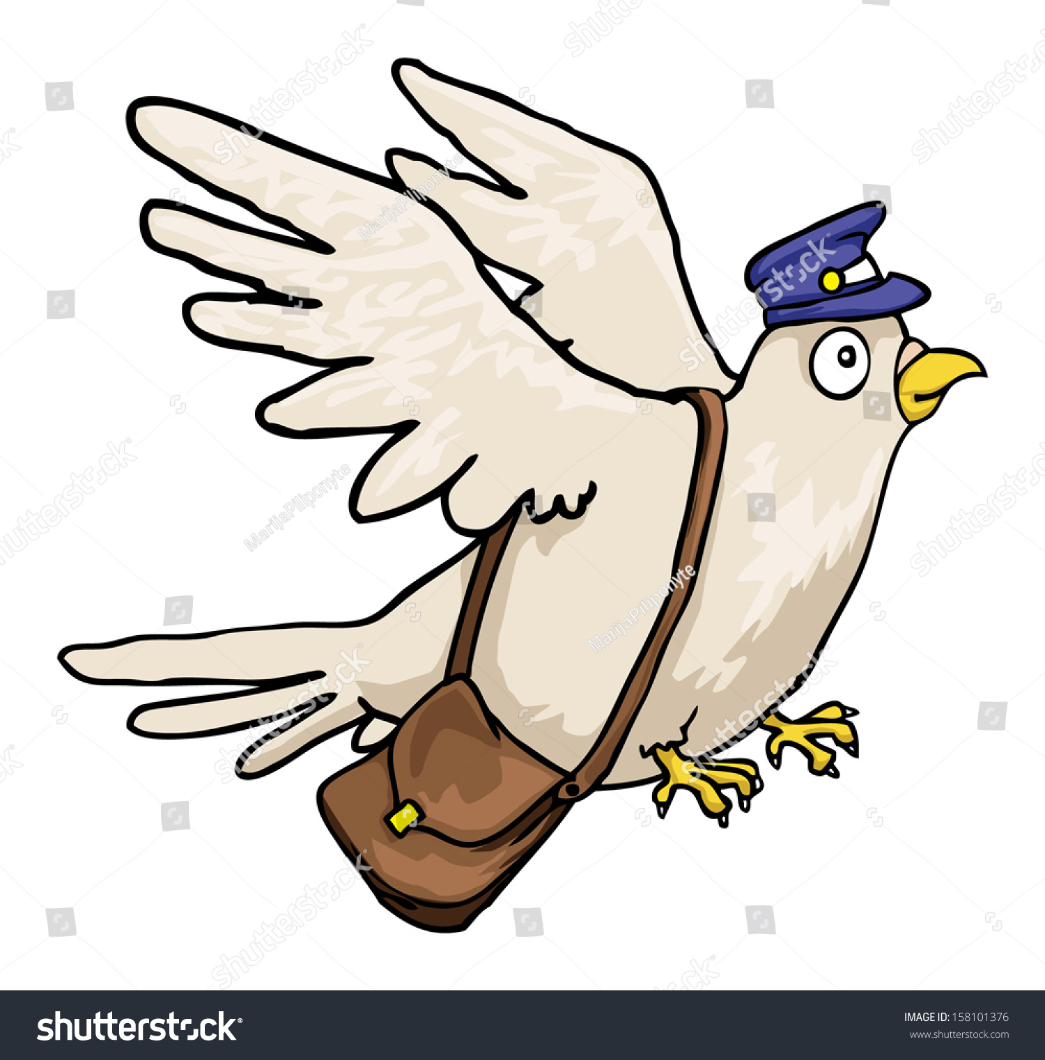 Post Bird Mail Pigeon Vector Illustration Stock Vector 158101376 ...