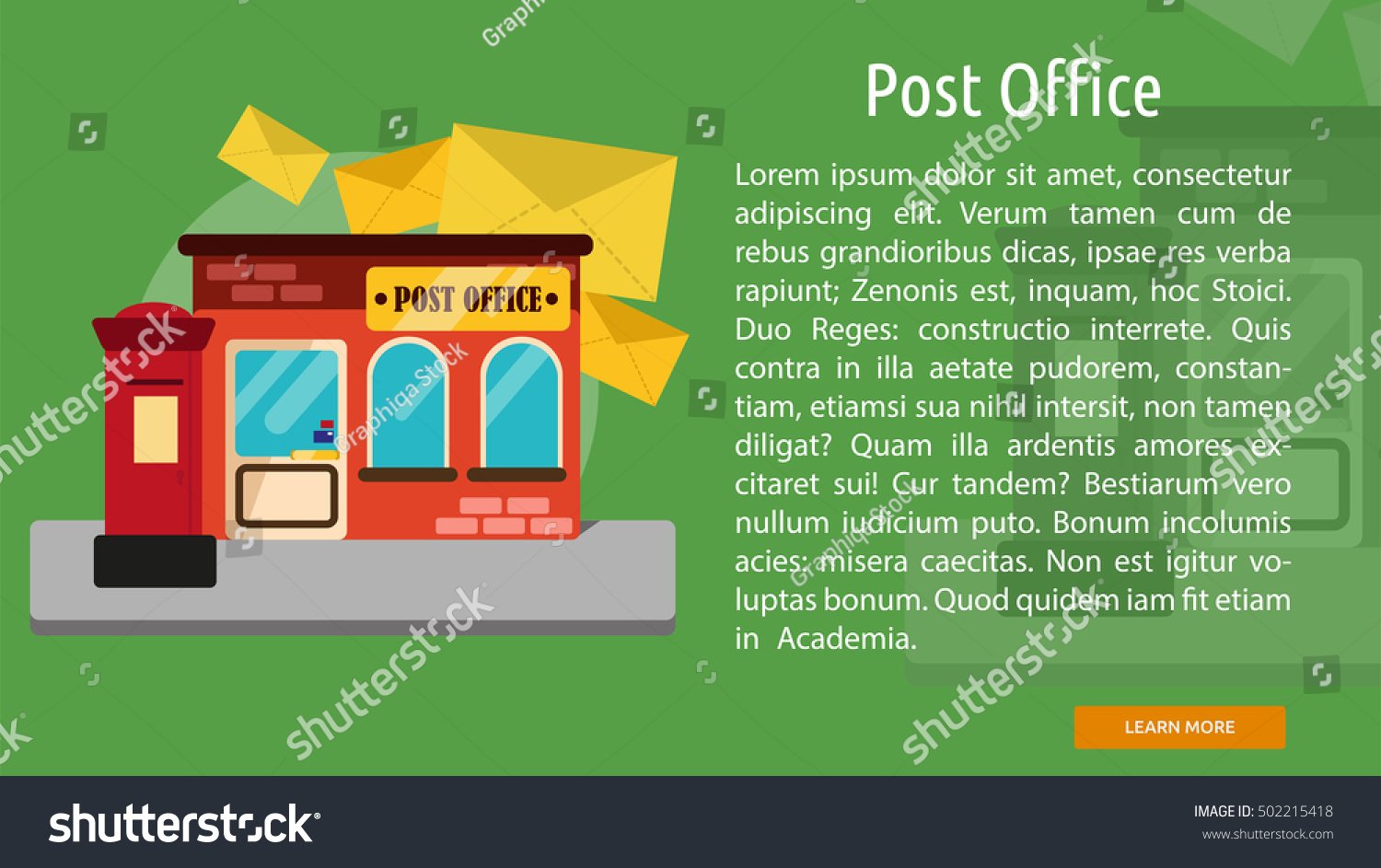 Post Office Conceptual Banner Stock Vector (Royalty Free) 502215418