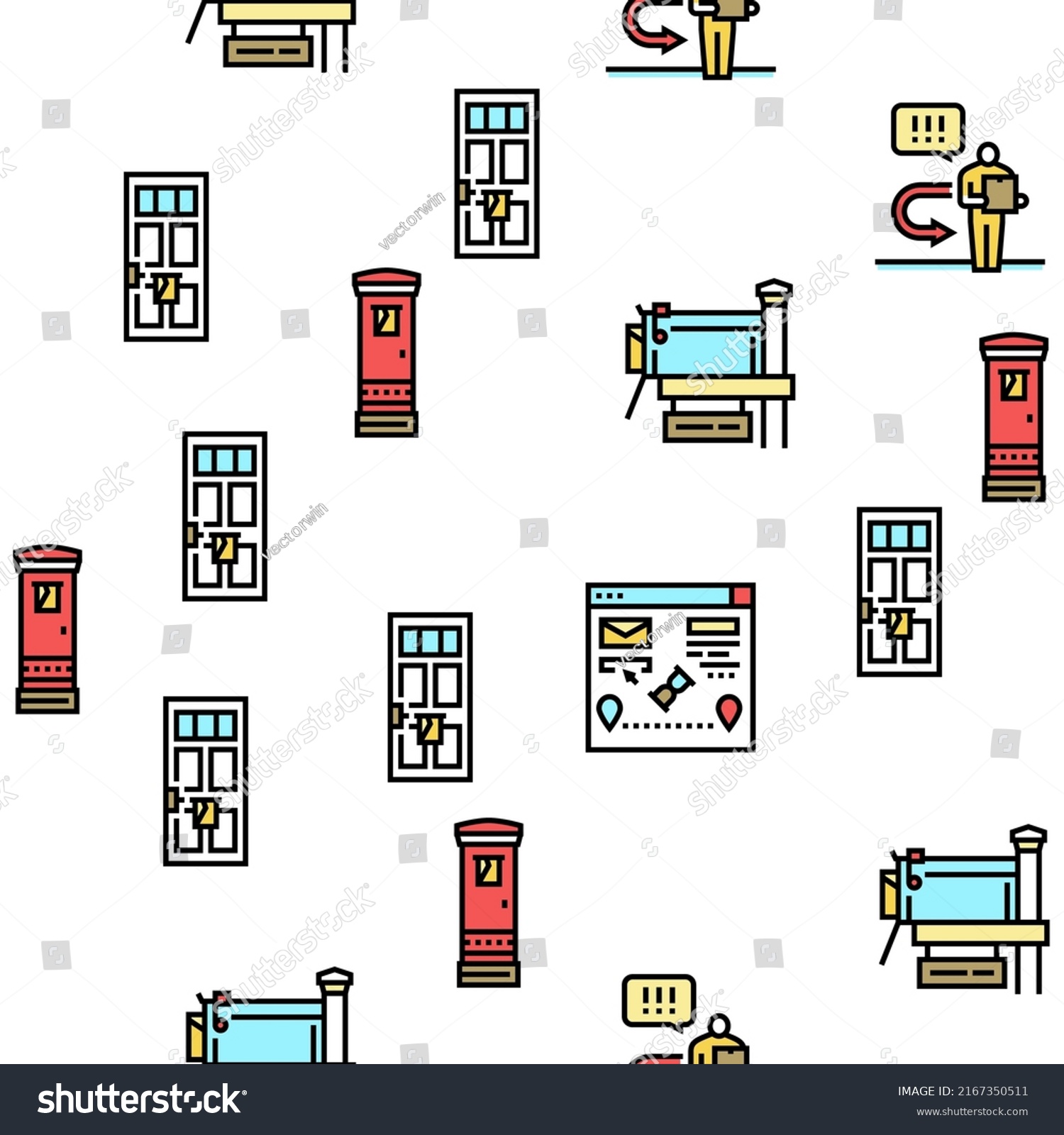 Post Office Delivery Service Vector Seamless Stock Vector (Royalty Free ...