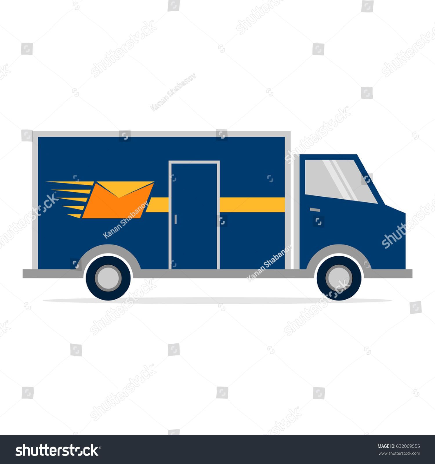 Postal Car Illustration Vector Isolated White Stock Vector (Royalty ...