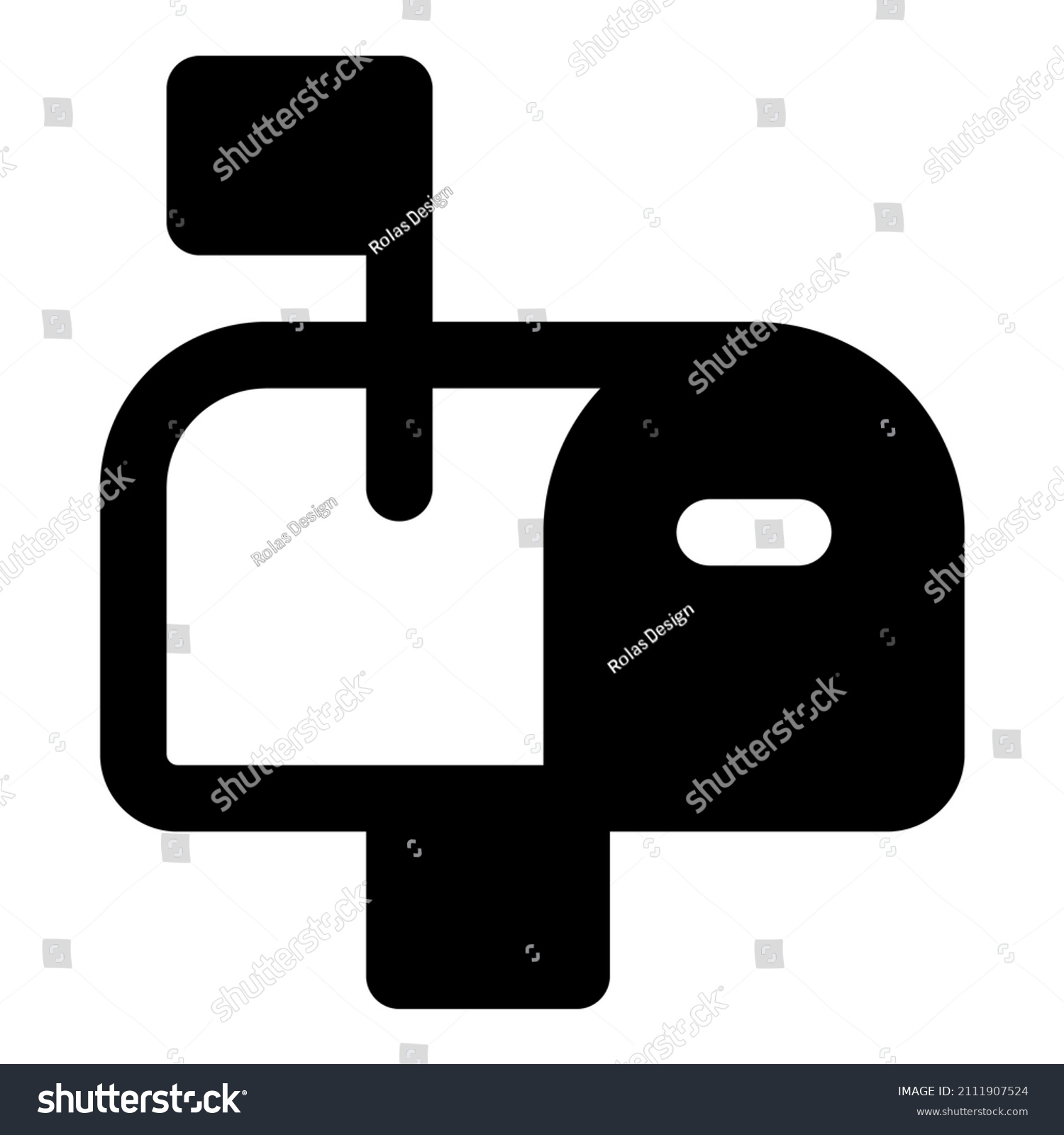 Postbox Icon Black Color Stock Vector (Royalty Free) 2111907524