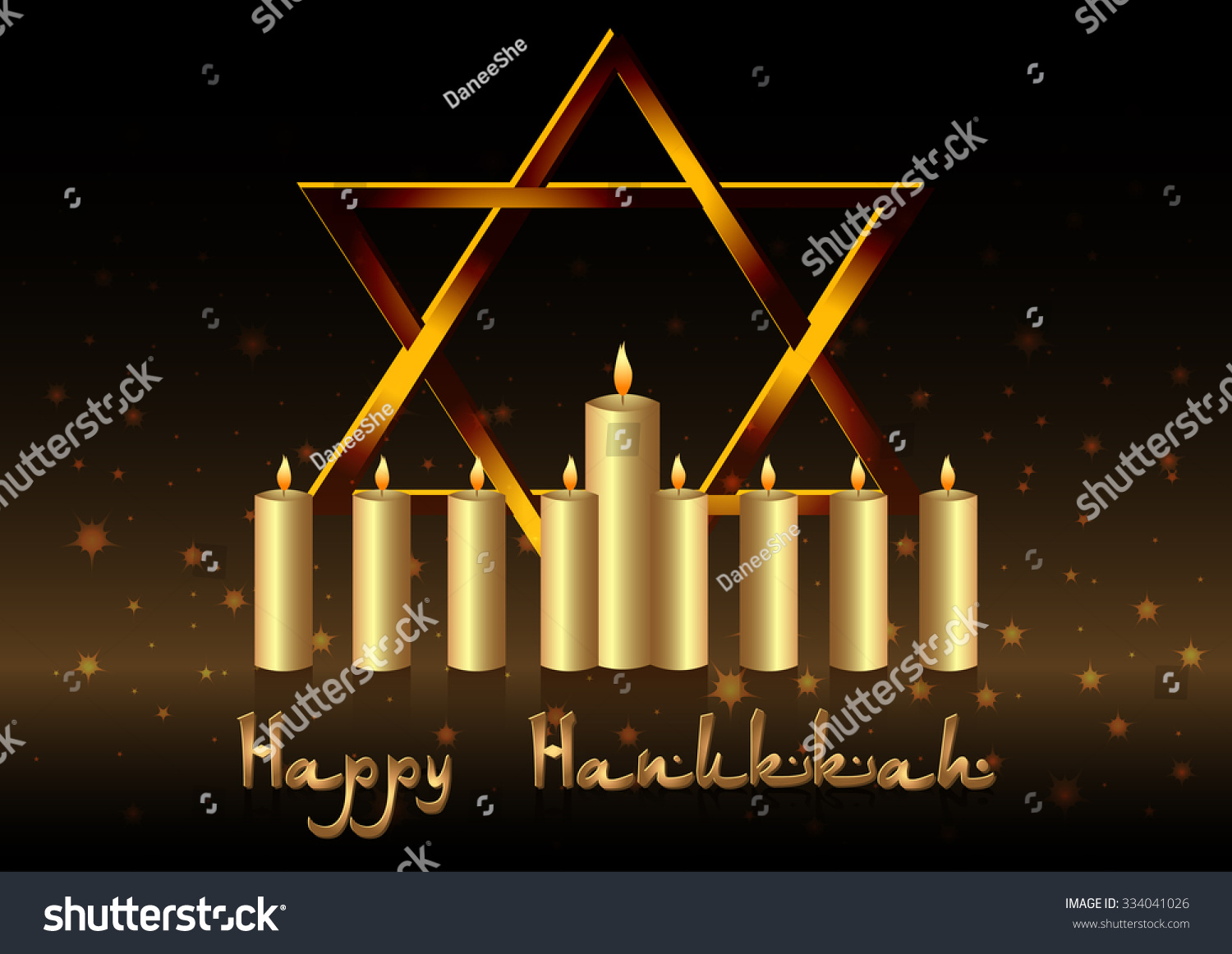 Postcard Congratulations Festival Lights Feast Dedication Stock Vector