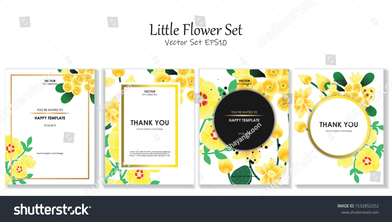 Postcard Size Little Flower Vector File Stock Vector (Royalty Free ...