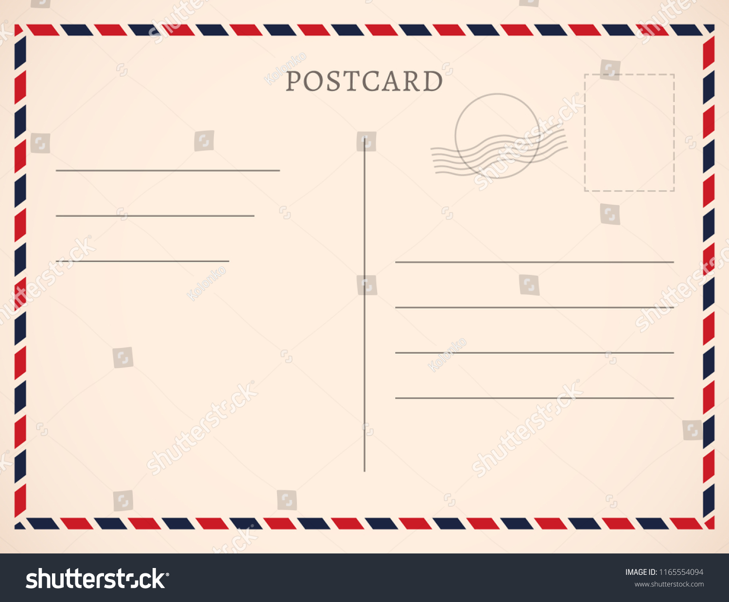 Postcard Template Paper White Texture Vector Stock Vector (Royalty Free ...