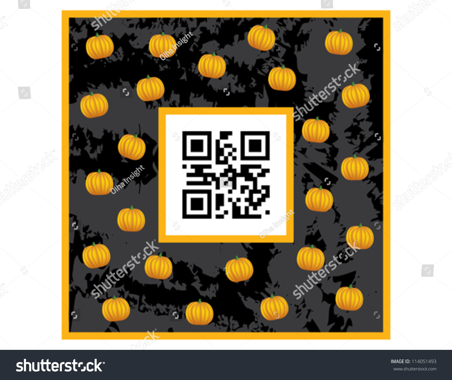 Postcard Qr Code Happy Halloween Vector Stock Vector (Royalty Free ...