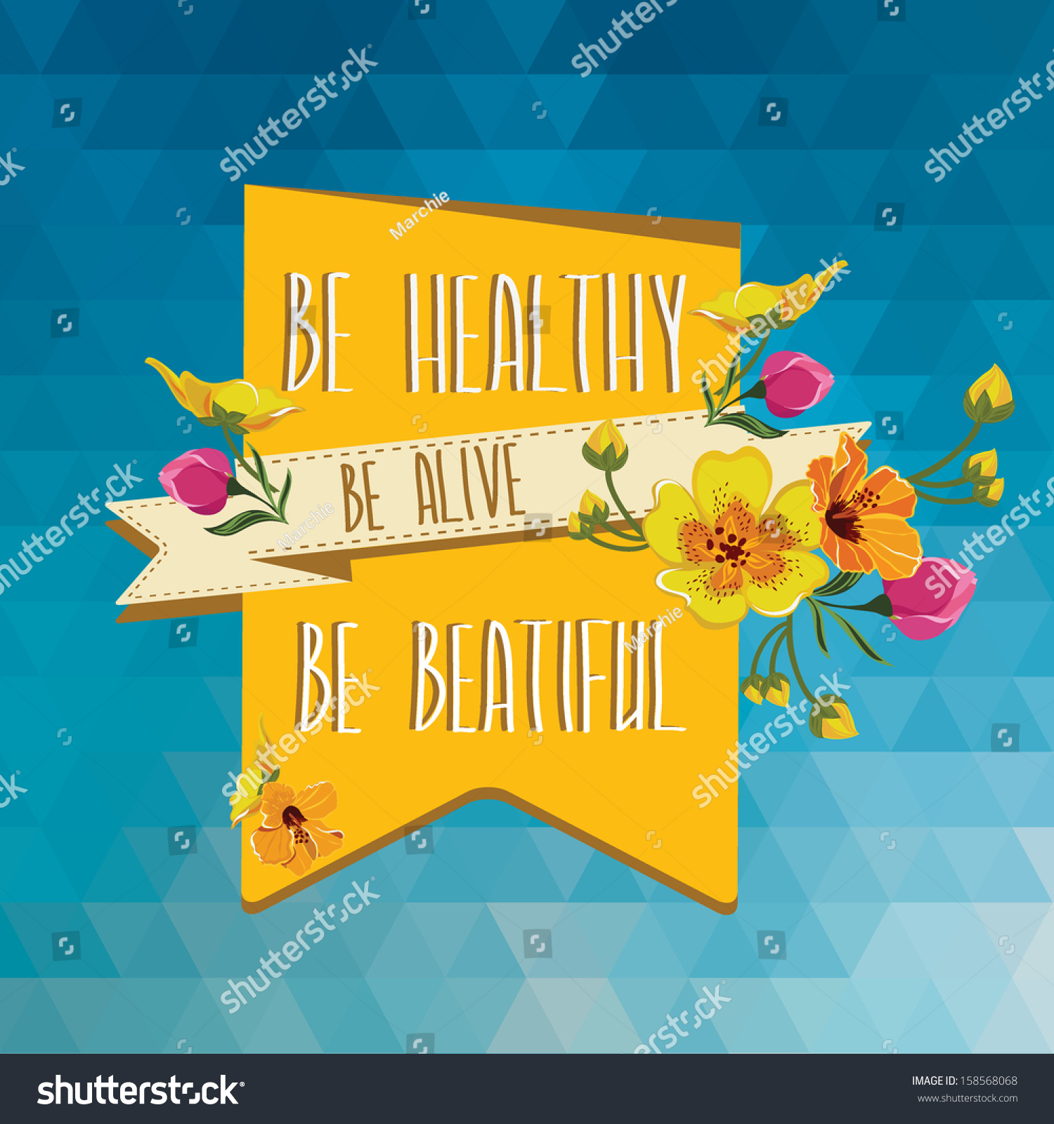 Poster Be Healthytypographyvector Illustration Stock Vector (Royalty ...