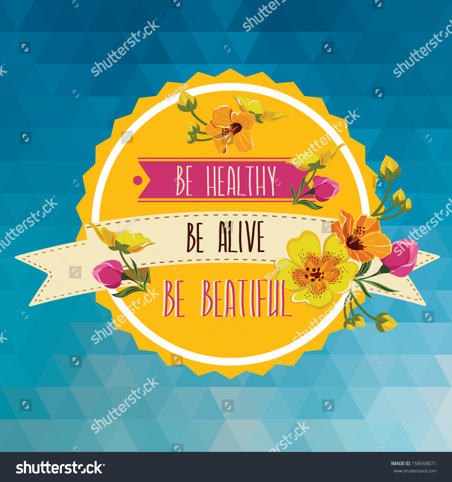 Poster Be Healthytypographyvector Illustration Stock Vector (Royalty ...