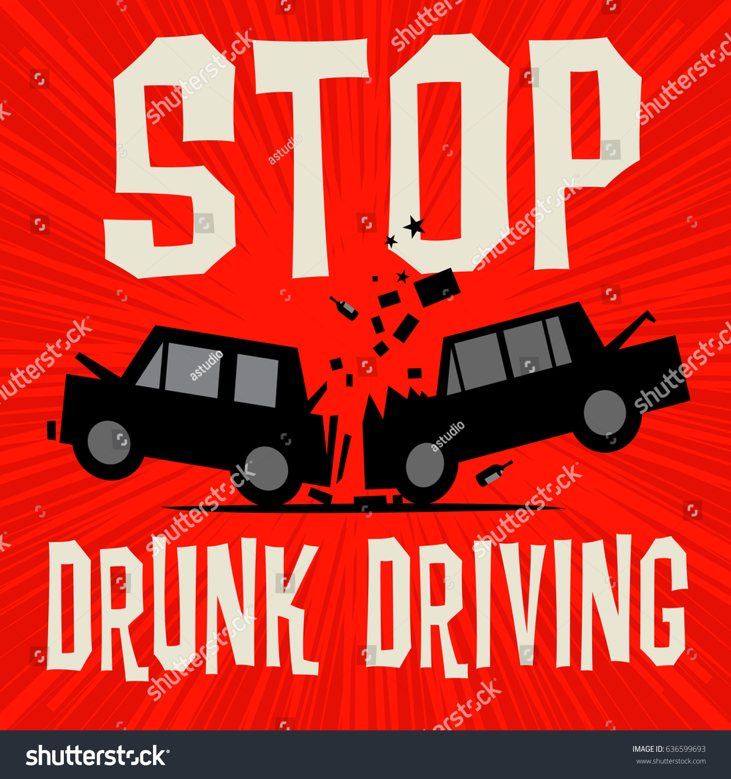 Poster Concept Car Crash Text Stop Stock Vector 636599693 - Shutterstock