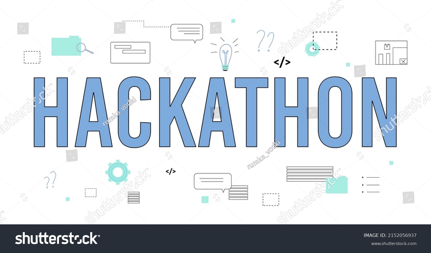 Poster Programming Hackathon Vector Flat Illustration Stock Vector ...