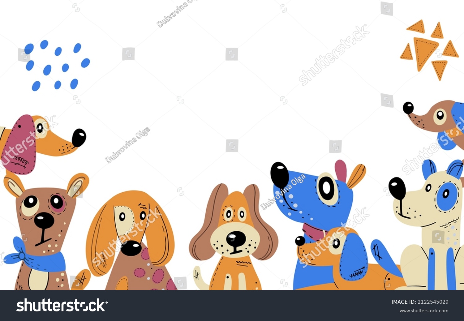 Poster Frame Dogs Different Breeds Abstract Stock Vector (Royalty Free ...