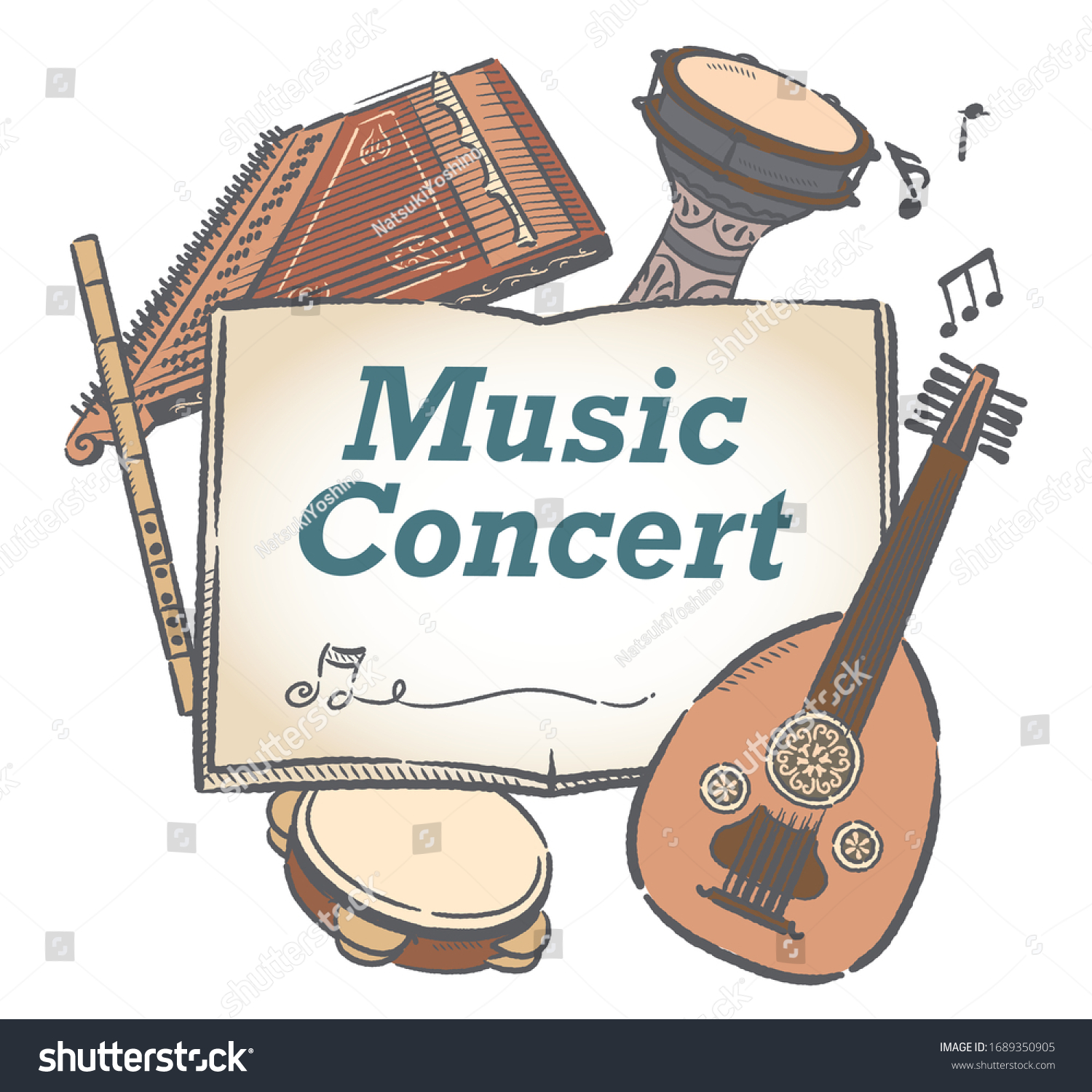 Poster Flyer Design Arabic Instruments Vector Stock Vector (Royalty ...