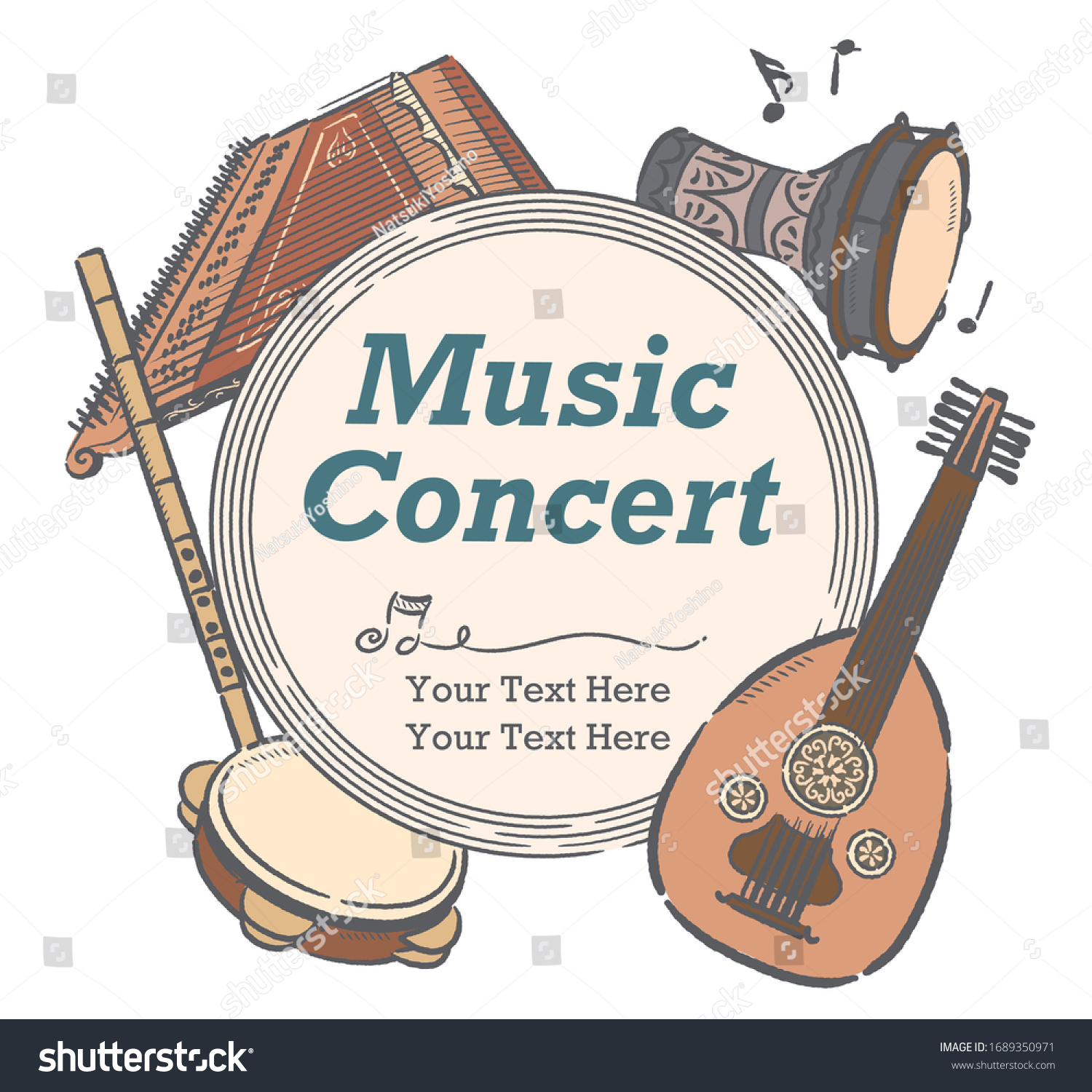 Poster Flyer Design Arabic Instruments Vector Stock Vector (Royalty ...