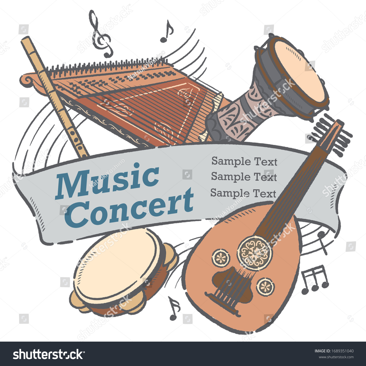Poster Flyer Design Arabic Instruments Vector: เวกเตอร์สต็อก (ปลอดค่า ...