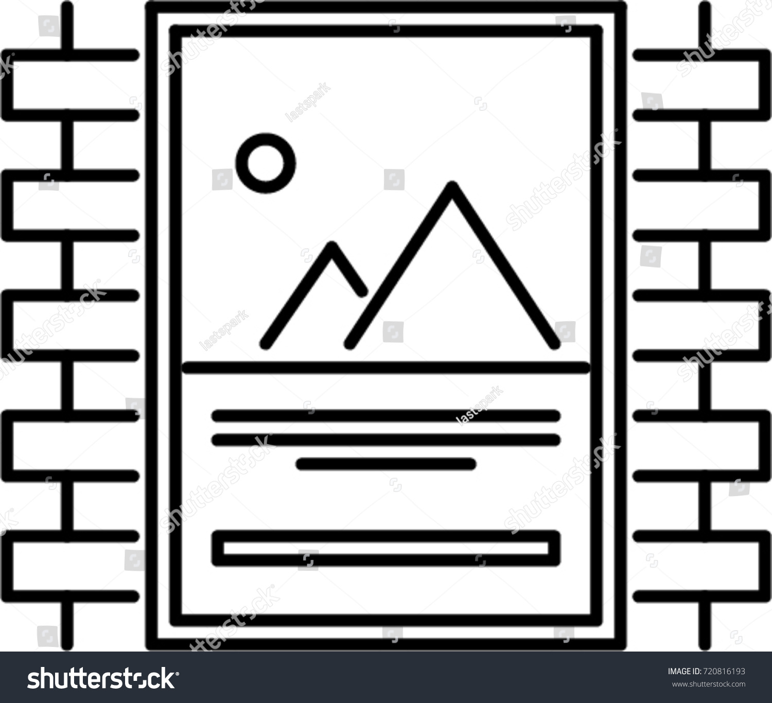 Poster Outline Icon Stock Vector (Royalty Free) 720816193