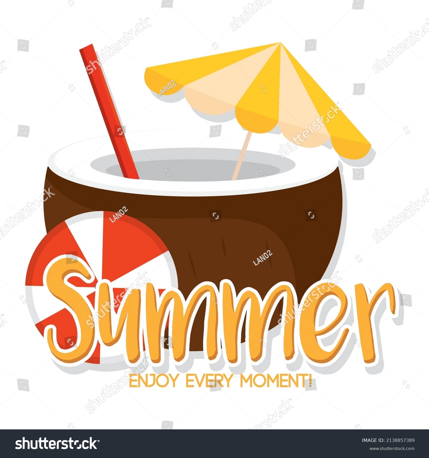 Poster Summer Cocnut Vector Illustration Stock Vector (Royalty Free ...