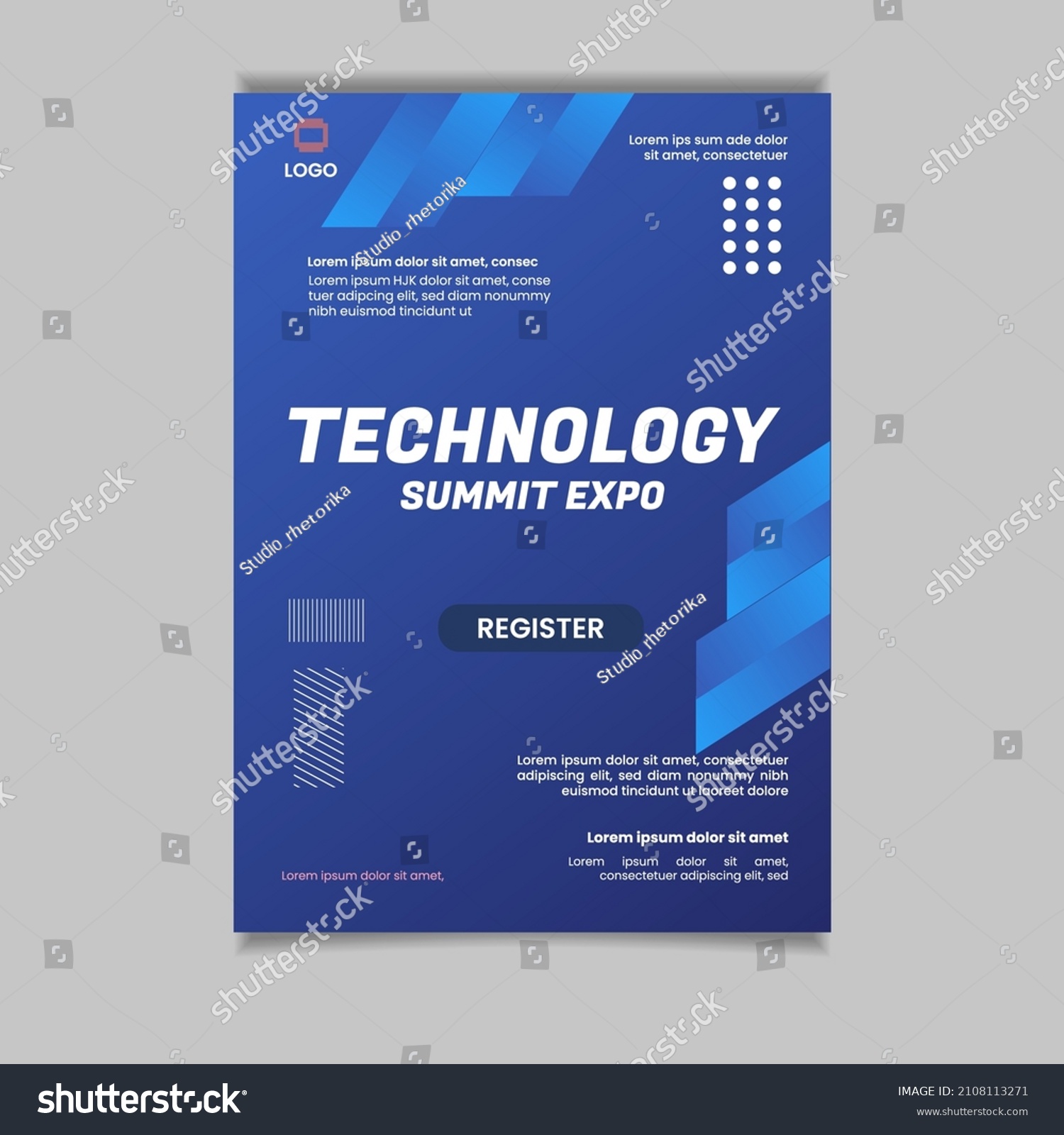 Poster Technology Flyer Template Background Color Stock Vector (Royalty ...