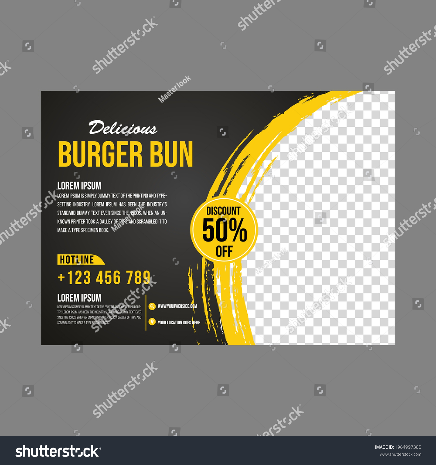 Poster Vector Template Burger Bun Design Stock Vector (Royalty Free ...