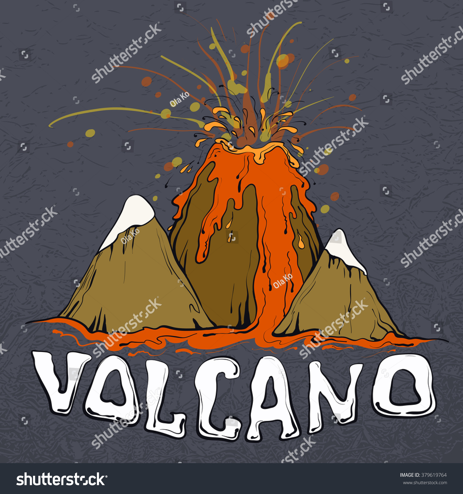 Poster Volcano Erupting Vector Illustration Stock Vector (Royalty Free ...