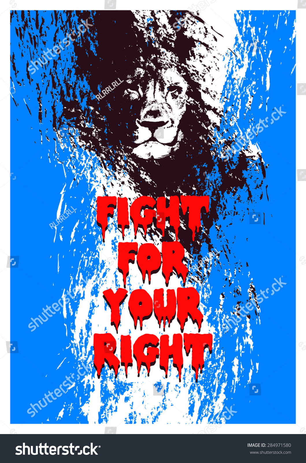 Poster Lion Head Vector Illustration Stock Vector (Royalty Free) 284971580