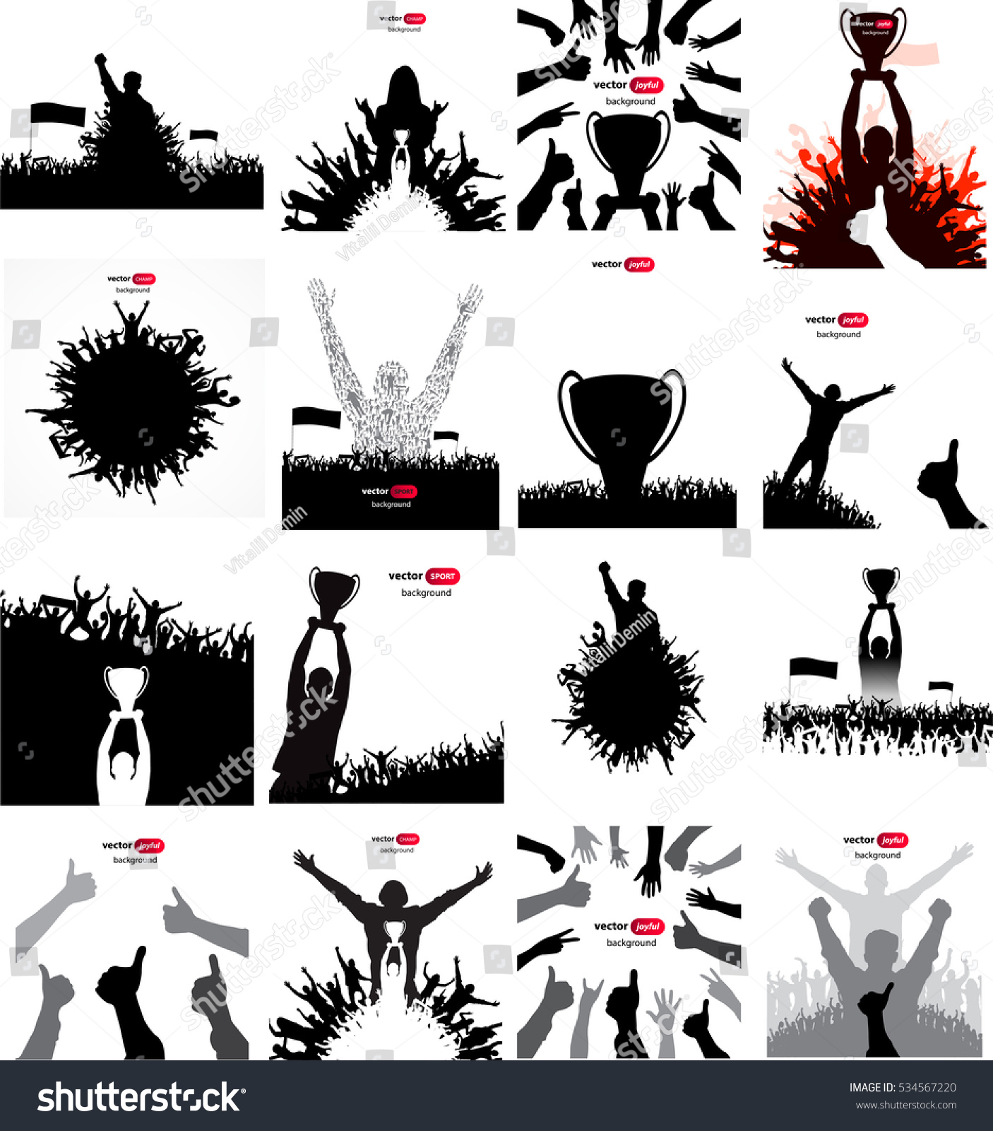 Posters Cheering People Stock Vector (Royalty Free) 534567220