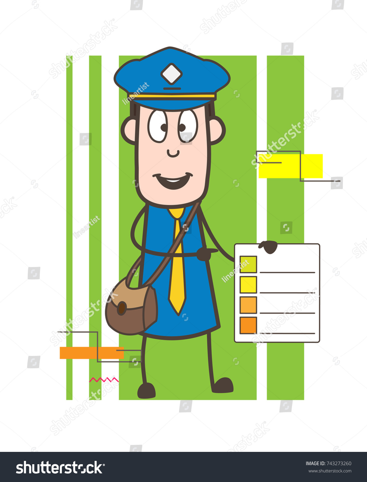Postman Showing Checklist Vector Stock Vector (Royalty Free) 743273260
