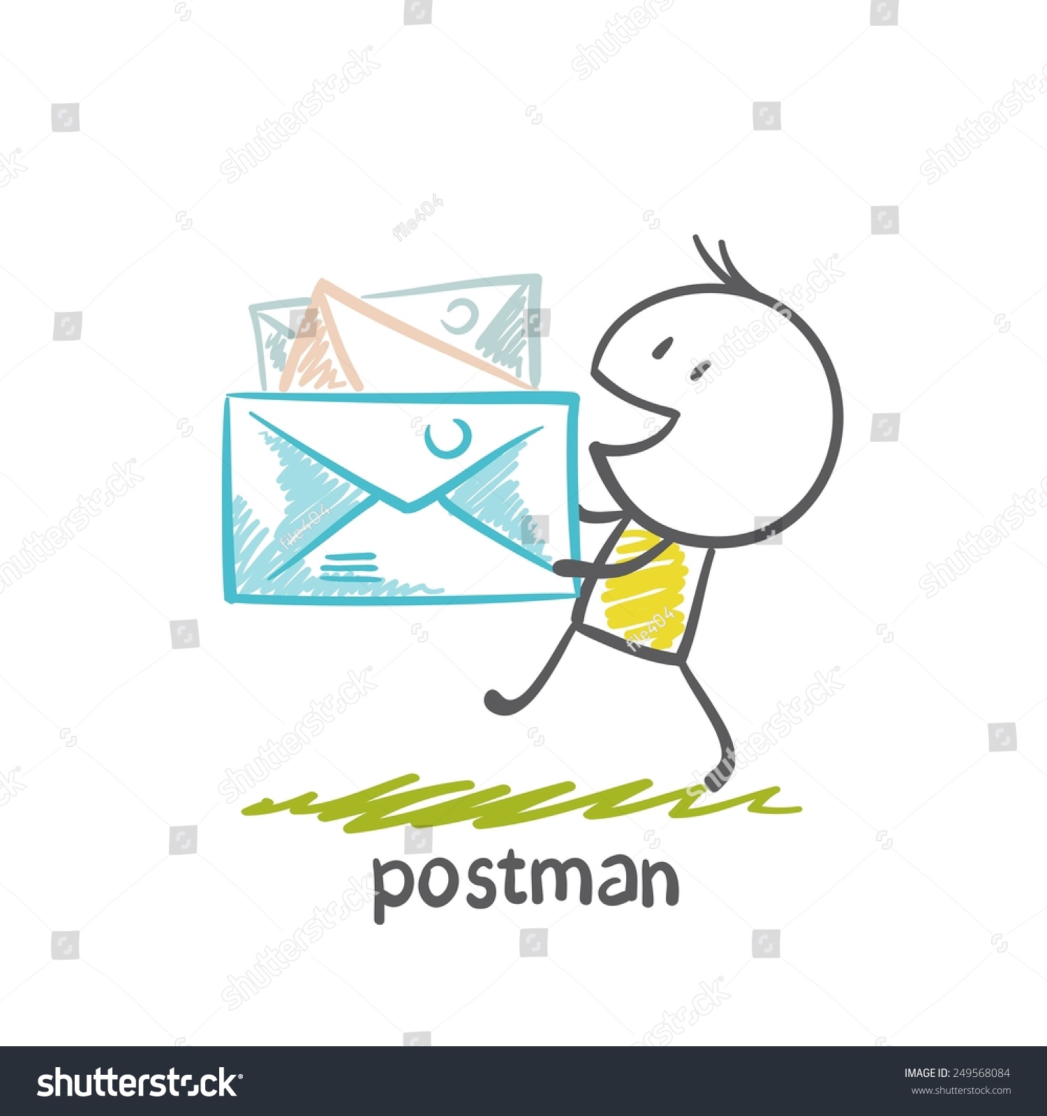 Postman Letter Illustration Stock Vector (Royalty Free) 249568084 ...