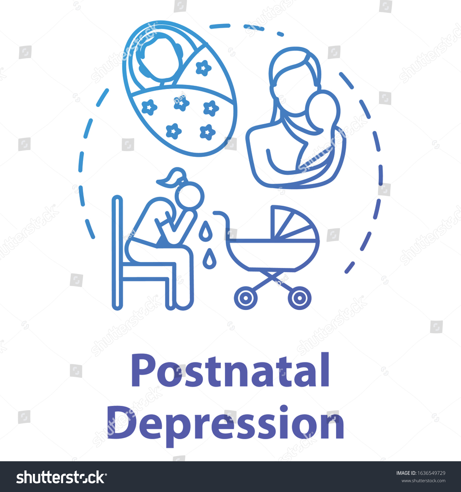 Postnatal Depression Concept Icon Postpartum Depression Stock Vector ... Postnatal Depression Concept Icon Postpartum Depression Stock Vector ...