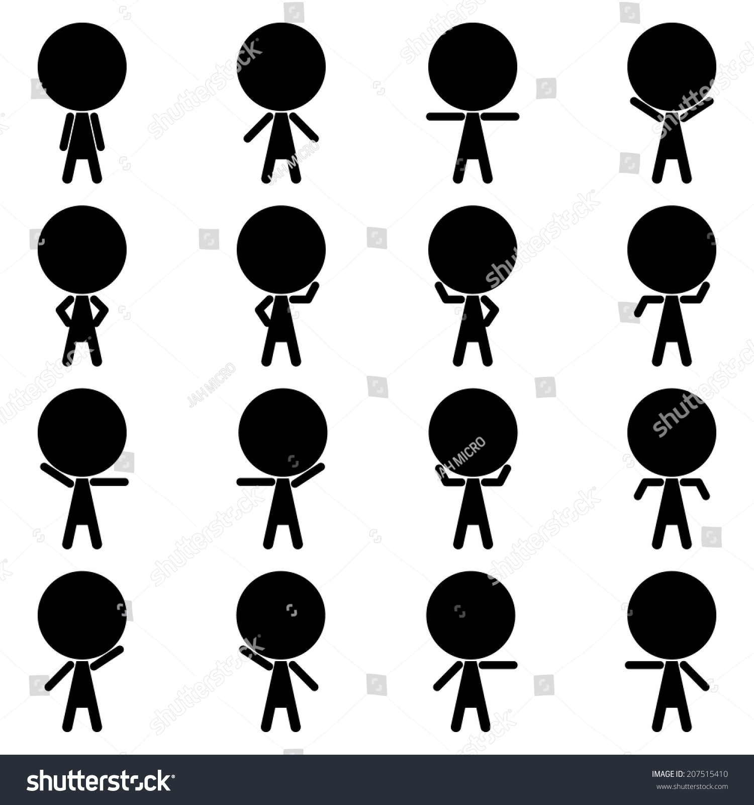 Posture Human Pictogram Icon 1: vector de stock (libre de regalías ...