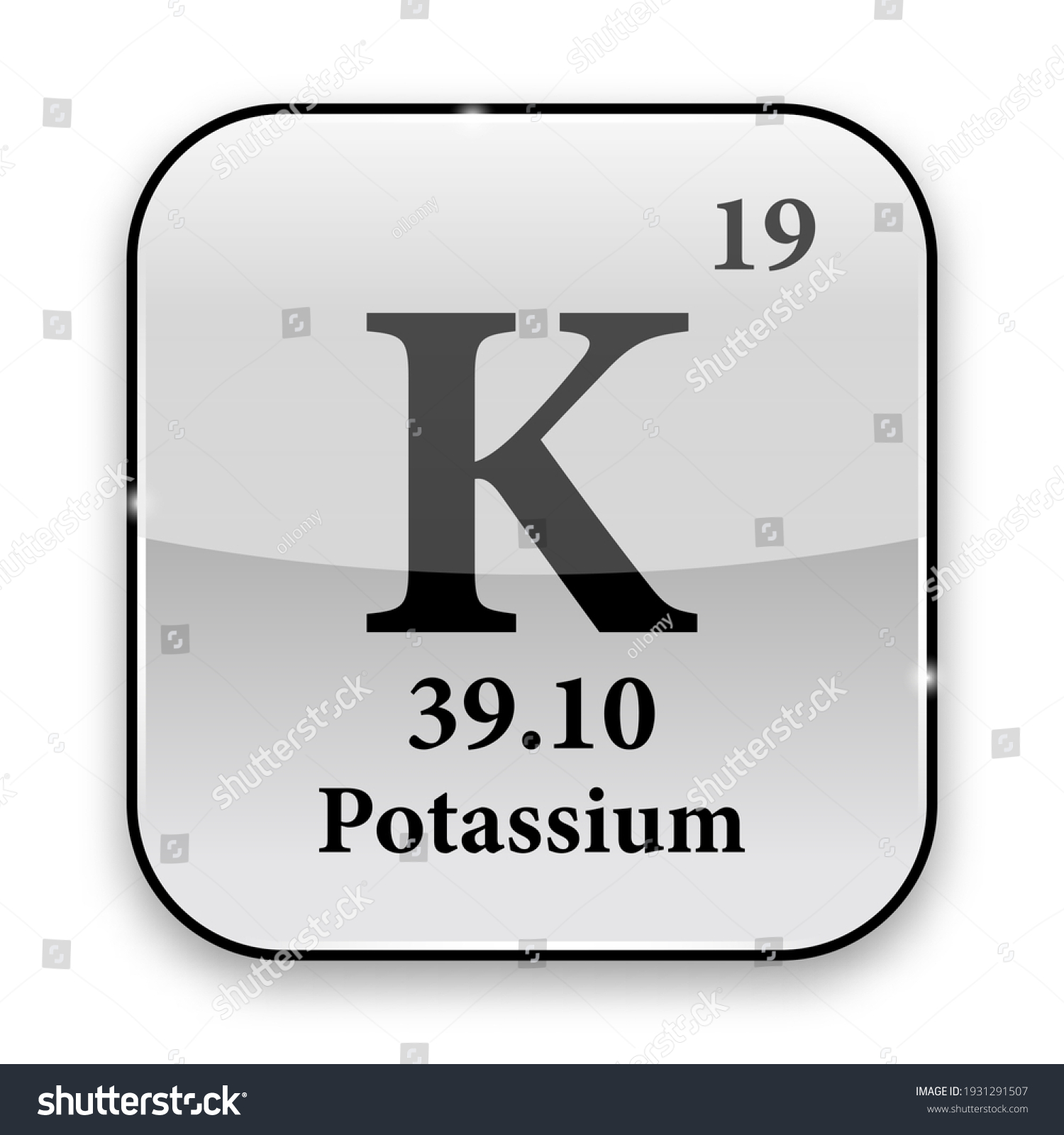 Potassium Symbolchemical Element Periodic Table On Vetor Stock Livre De Direitos 1931291507