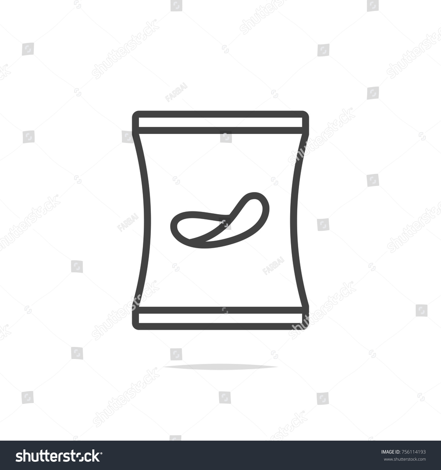 Potato Chips Bag Icon Vector Stock Vector (Royalty Free) 756114193