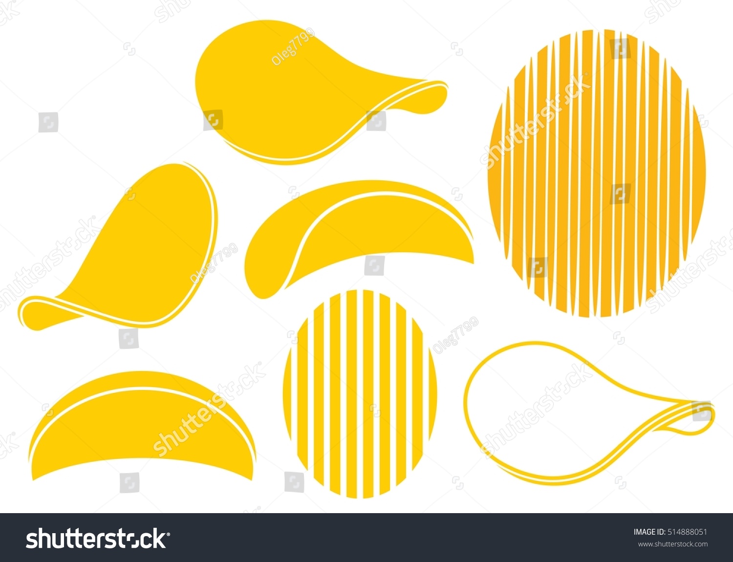 Potato Chips Icon Set Stock Vector 514888051 - Shutterstock