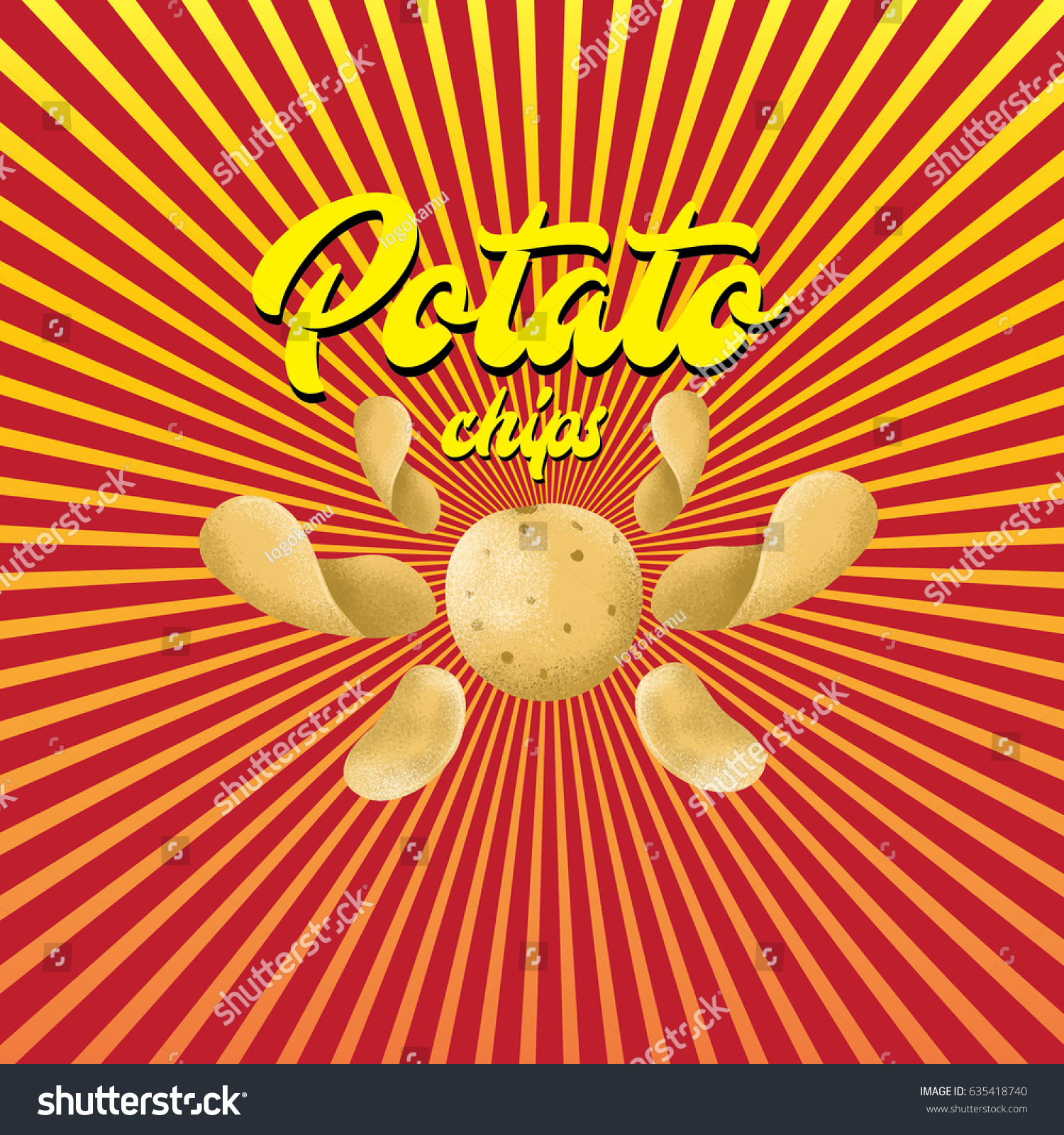 Potato Chips Logo Vector Stock Vector (Royalty Free) 635418740