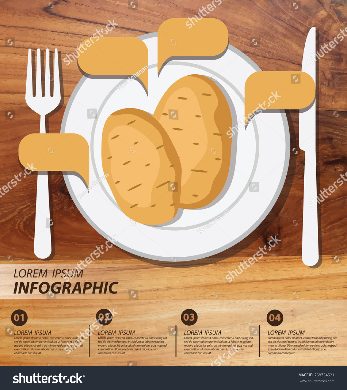 Potato Infographics Vegetables Vector Illustration Stock Vector ...