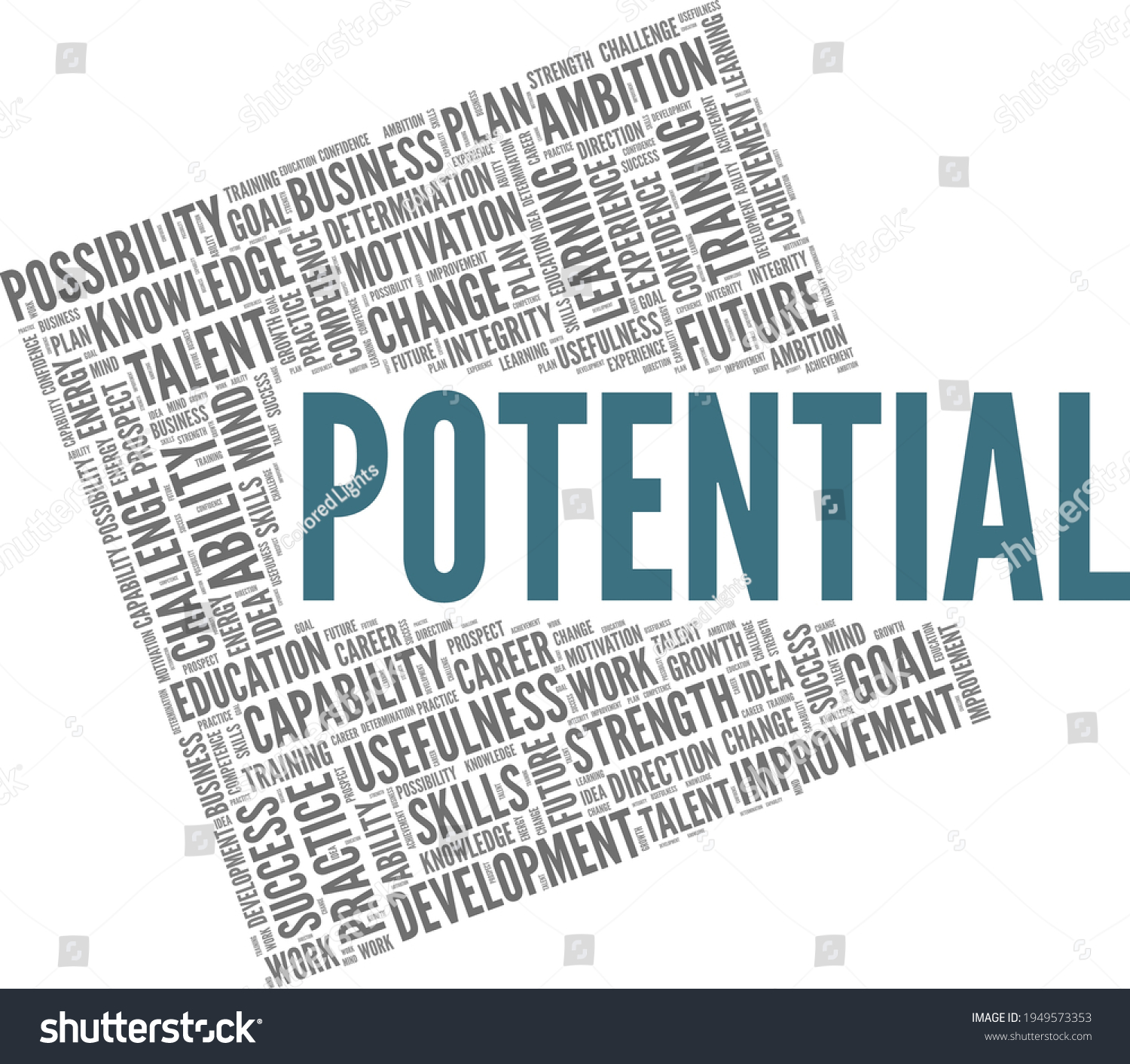 Potential Vector Illustration Word Cloud Isolated Stock Vector (Royalty ...