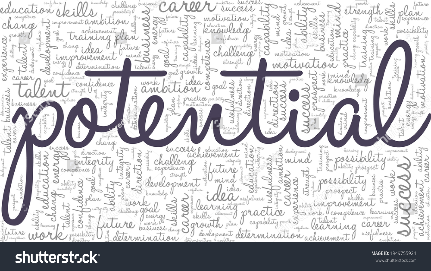 Potential Vector Illustration Word Cloud Isolated Stock Vector (Royalty ...