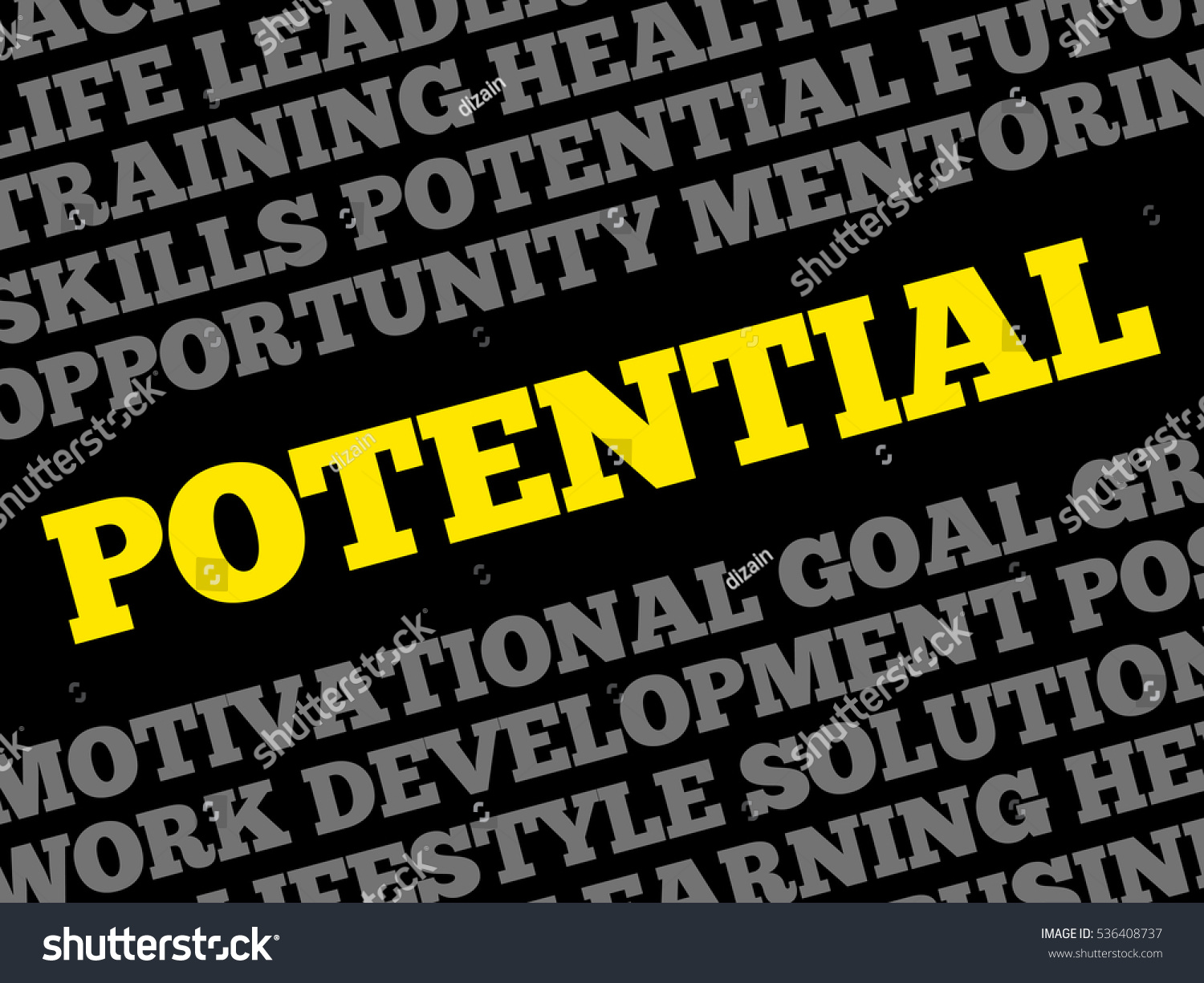 Potential Word Cloud Collage Business Concept Stock Vector (Royalty ...