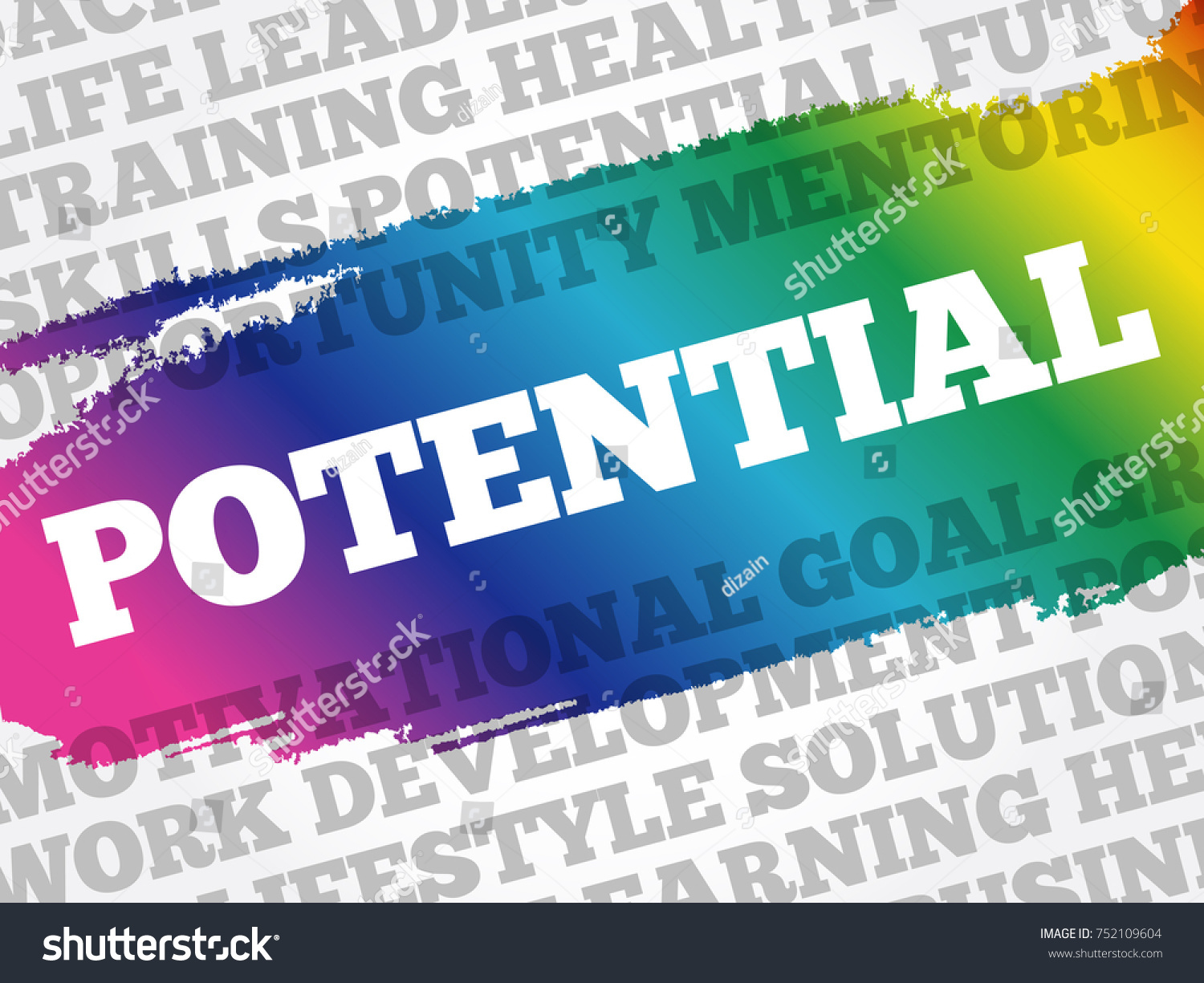 Potential Word Cloud Collage Business Concept Stock Vector (Royalty ...