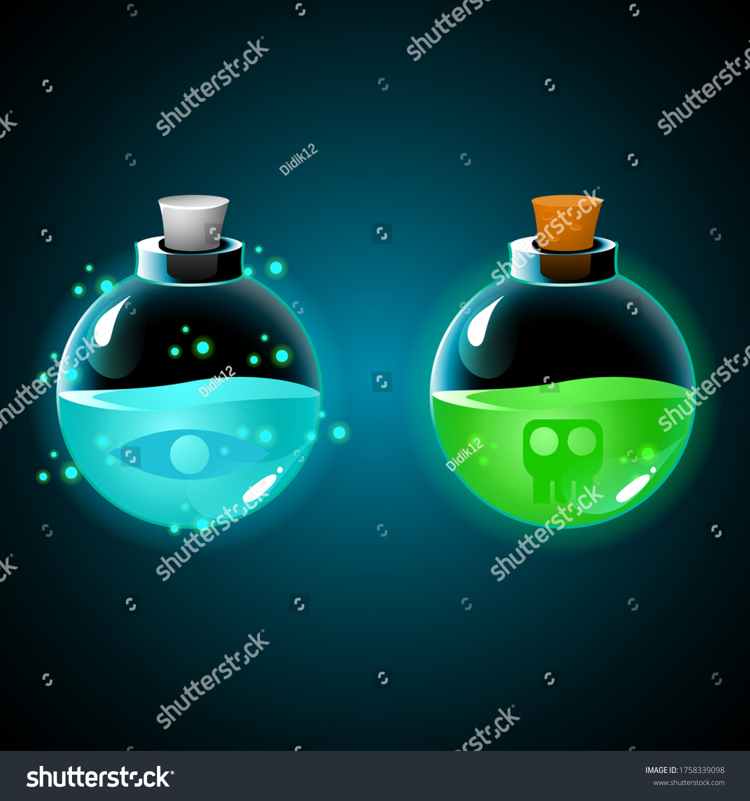 Potion Bottle Effect 2d Games Game Stock Vector (Royalty Free) 1758339098