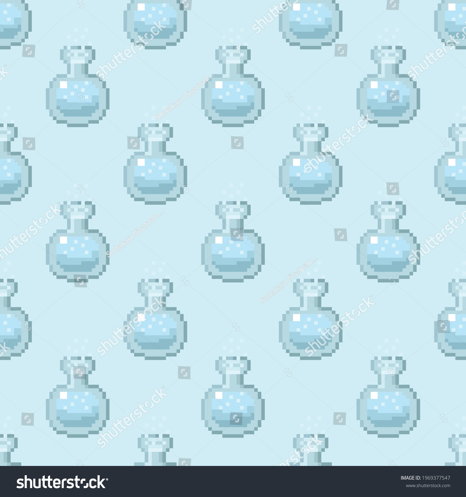 Potion Pattern Pixel Art Seamless Pattern Stock Vector (Royalty Free ...